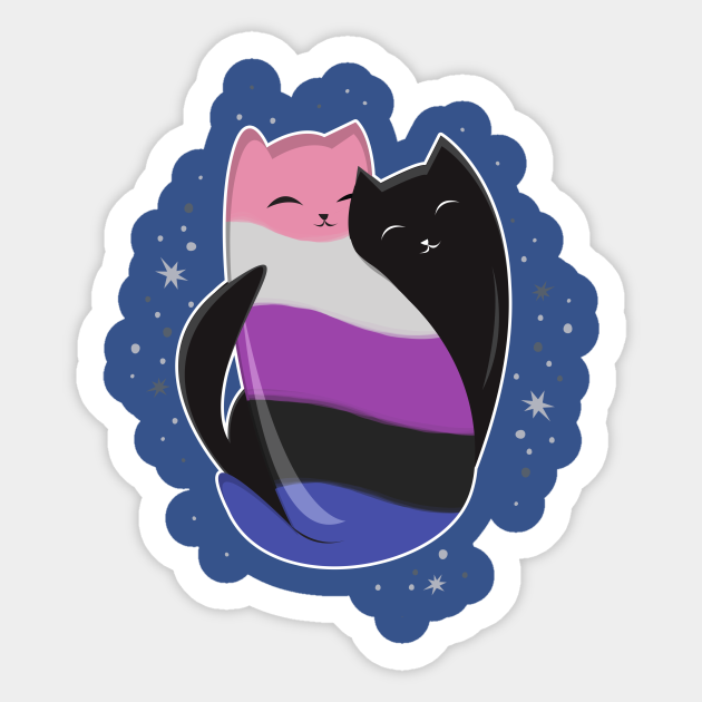 Genderfluid Cat Lgbt Pride Flag Genderfluid Sticker Teepublic